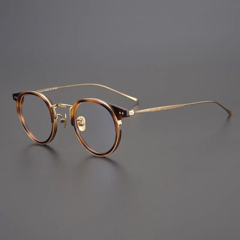 Dona Vintage Titanium Round Glasses Frame – Jollynova