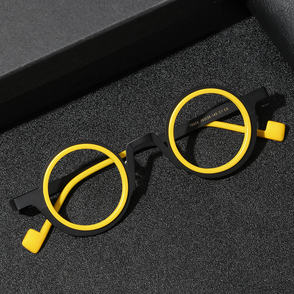 Jago Titanium Acetate Round Glasses Frame – Jollynova