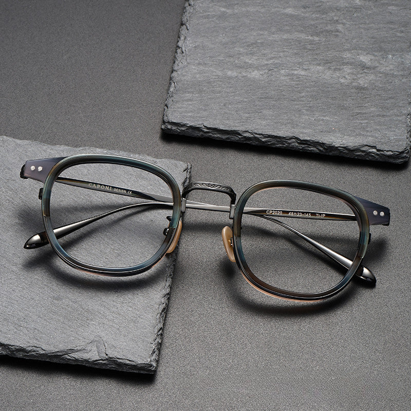 Elior Titanium Vintage Square Eyeglasses Frames – Jollynova