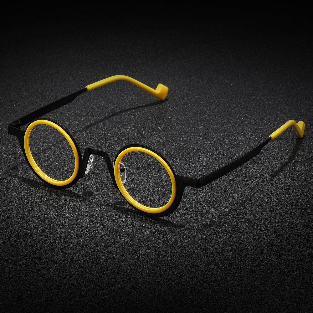 Jago Titanium Acetate Round Glasses Frame – Jollynova