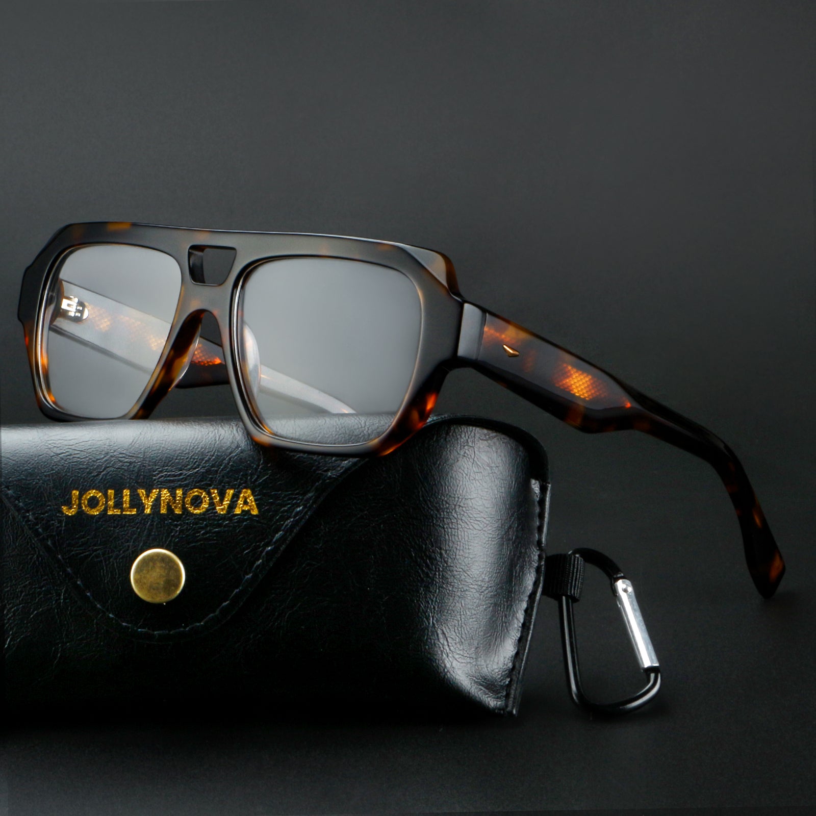 Audra Double-bridge Retro Acetate Aviator Glasses Frame – Jollynova