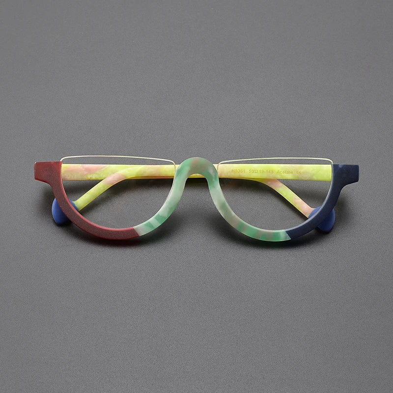 Cyd Retro Semi Circle Acetate Glasses Frame – Jollynova