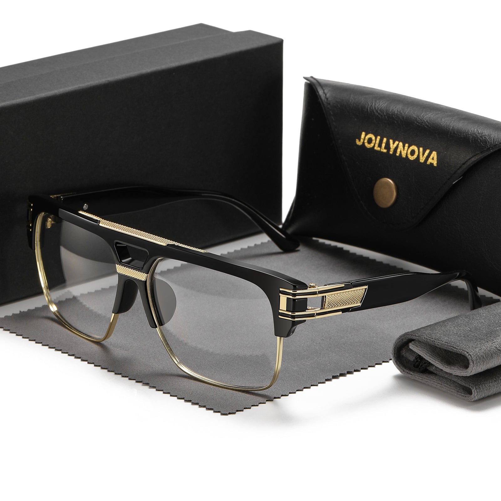 Ken Oversized Luxury Squre Metal Eyeglasses Frame – Jollynova